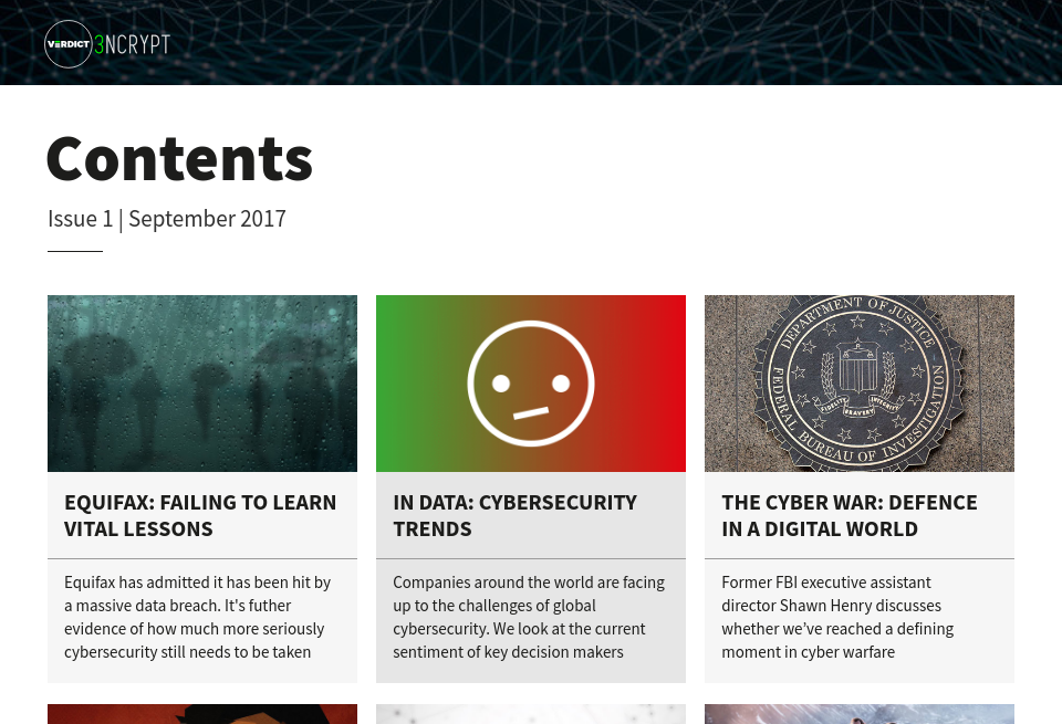Contents Verdict Encrypt Issue 1 September 2017